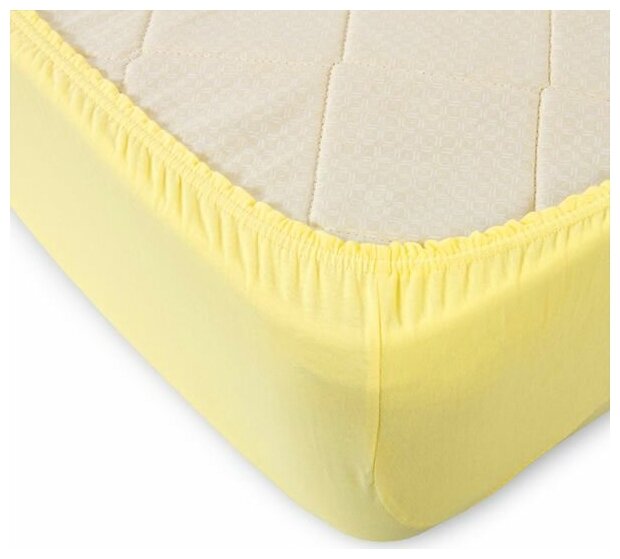 Простыня Трикотажная на Резинке (желтая) 140х200х20 Текс-Дизайн