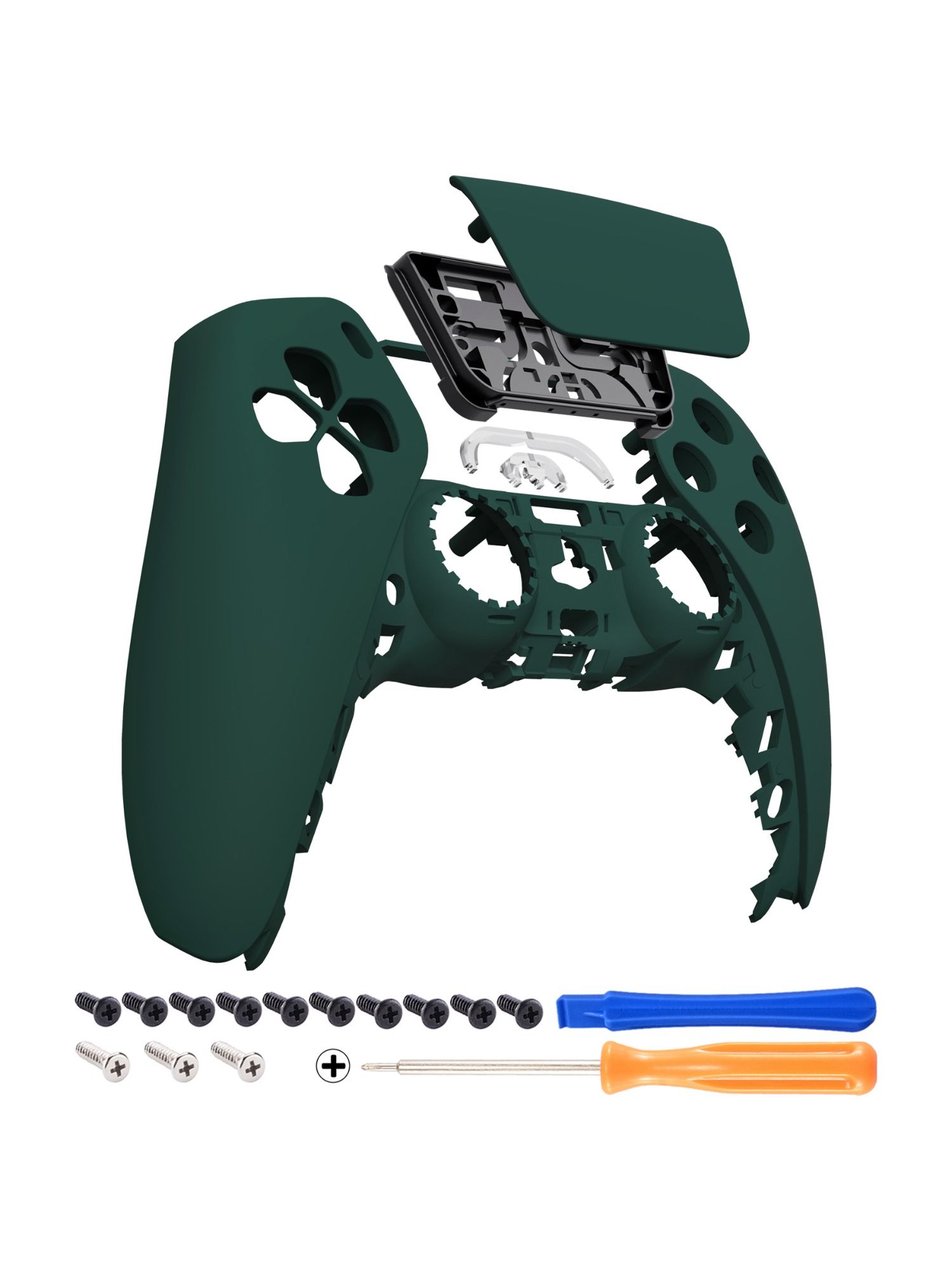 EXtremeRate черный передний корпус PS5 контроллера с тачпадом, совместим с BDM-010/020/030/040/050/060, DIY сменная оболочка, кастомизация, защита и замена
