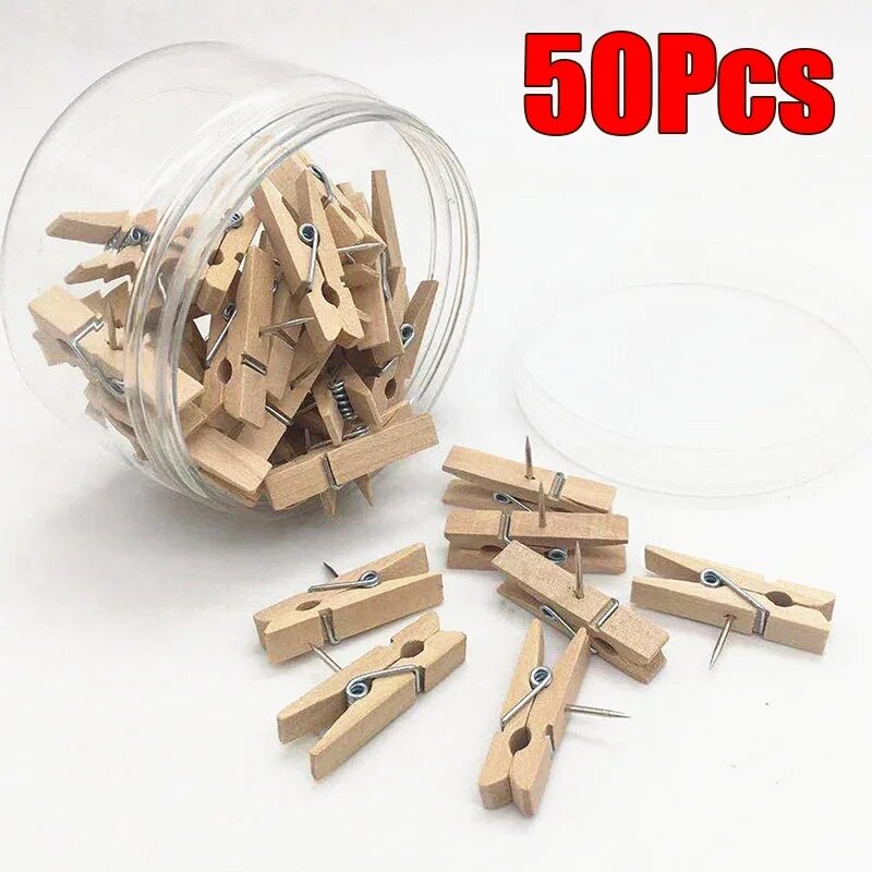 Деревянные прищепки-гвоздики, 50 шт, Woodcolor