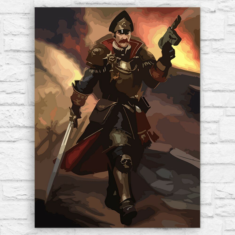 Картина по номерам на холсте игра Warhammer 40000 (rogue trader, хорус, император, примарх) - 14550 30х40