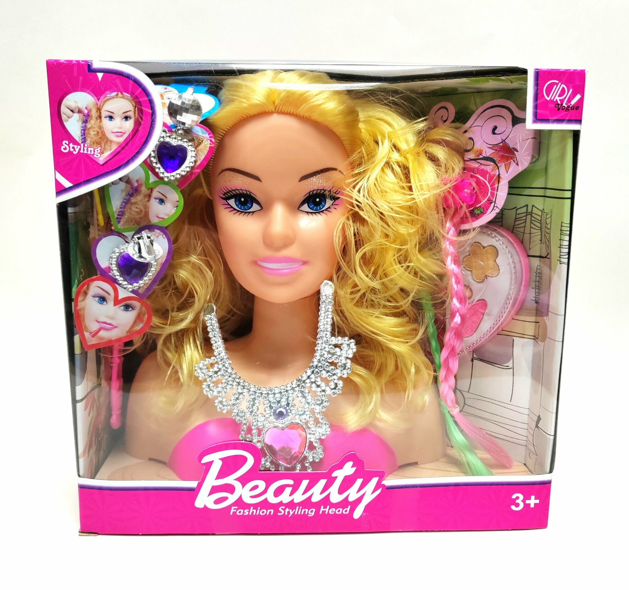 Кукла-манекен для создания причесок, c косметикой и аксессуарами для волос