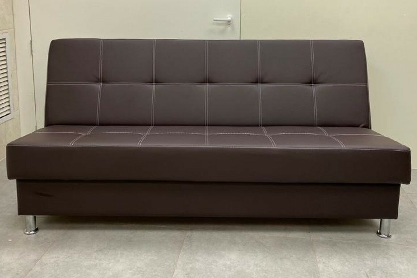 Прямой диван Марсель Луиджи Коричневый, книжка, 188х86х93 см, с ящиком для белья