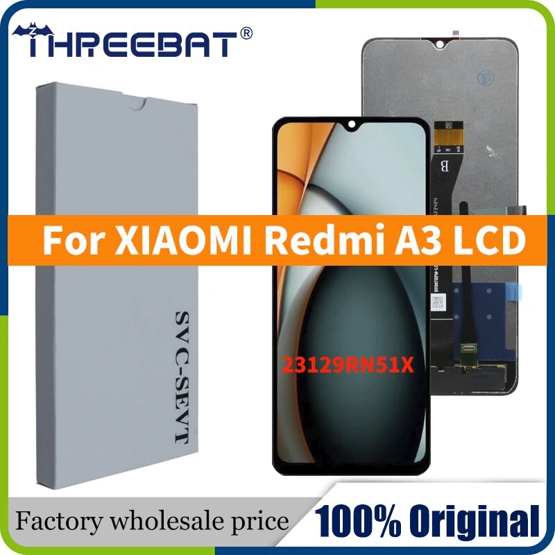 6,71 "оригинальный дисплей 23129RN51X 90 Гц для Xiaomi Redmi A3, ЖК-дисплей, Black With Frame