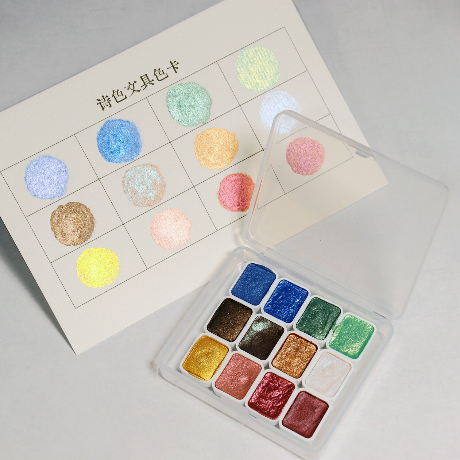 Пигмент для ногтей Poetry Color Banjiang Sather, 12 цветов, перламутровый