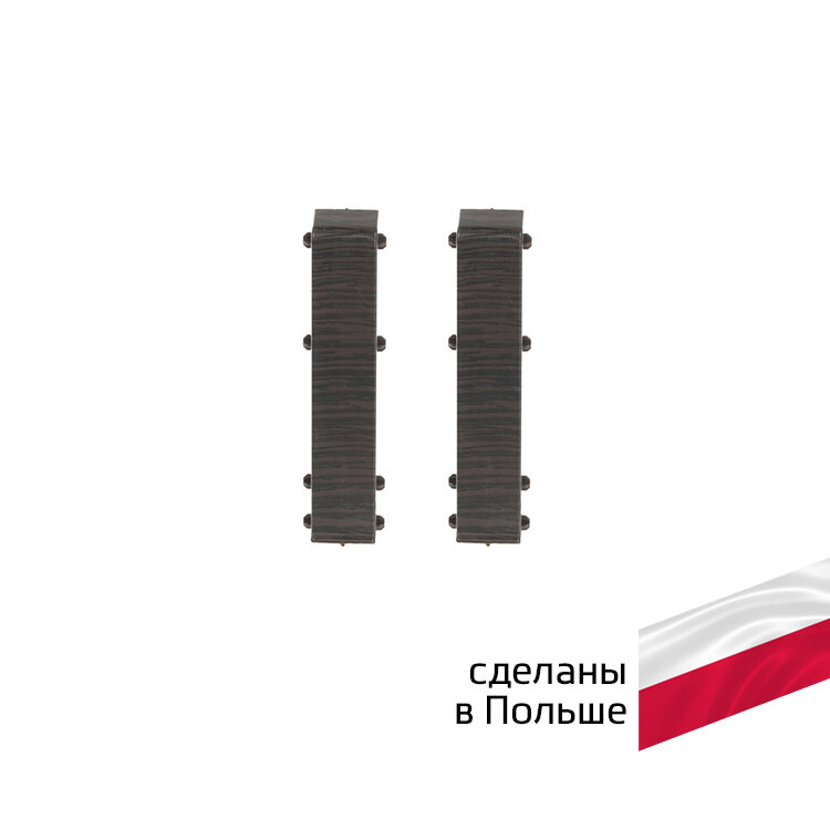 Соединитель для плинтуса ПВХ Cezar Hi-Line Prestige 75 мм темный венге М 200, 2 шт.