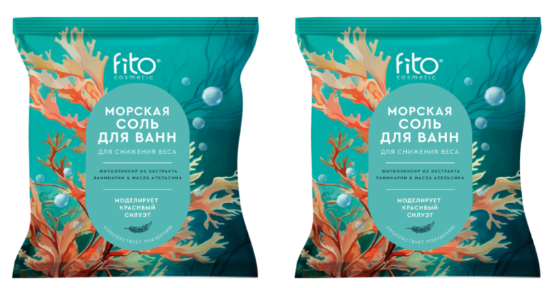 Соль для ванн Фито косметик Elixrica, для снижения веса, 500 г, 2 шт