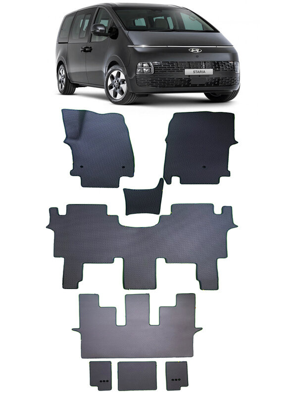 Hyundai Staria 2021 - н. в. коврики EVA Smart Коврик в багажник