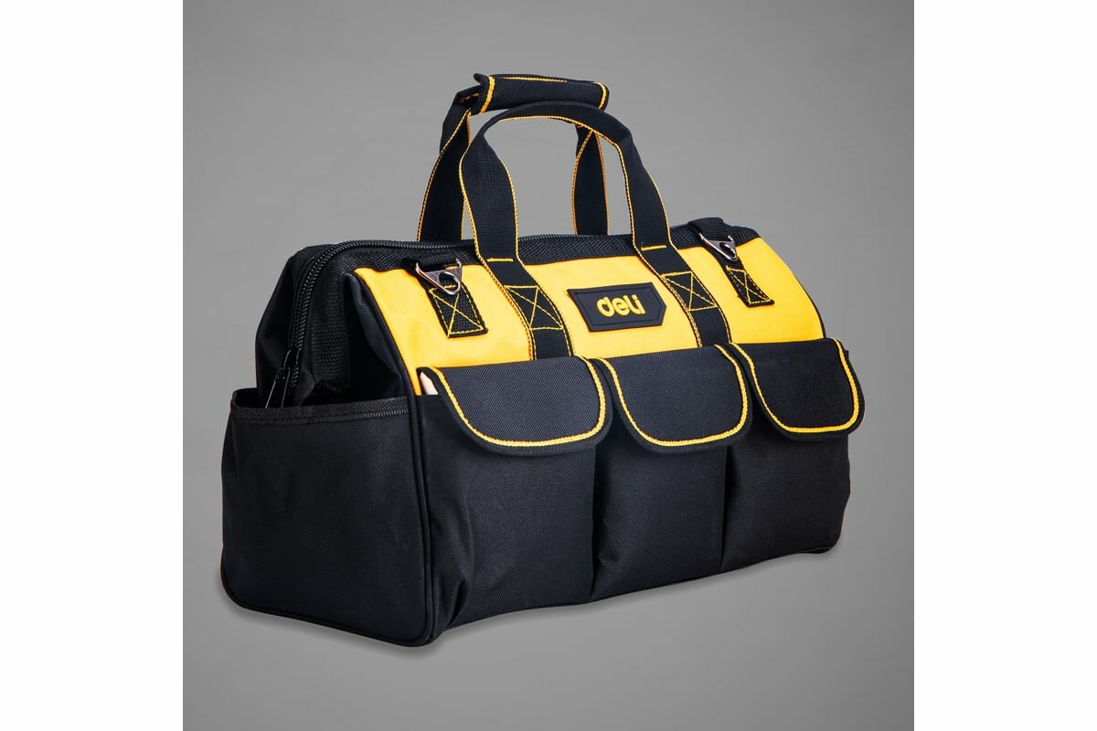 DELI DL430118 Сумка для инструментов 430x200x290 мм 14 карманов водоотталкивающая Oxford ткань плечевой ремень