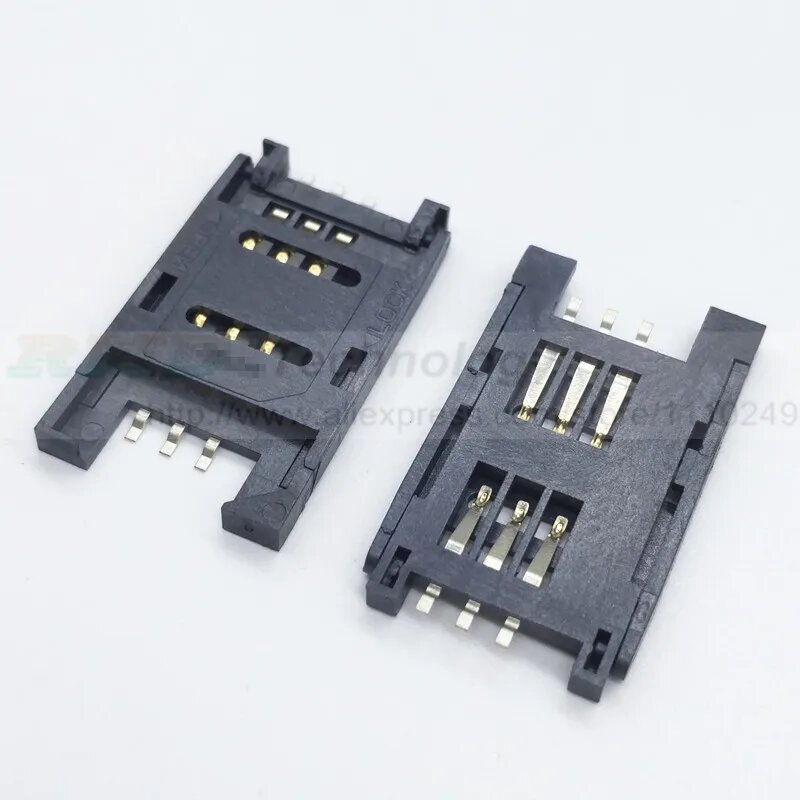 Оригинальный 10 шт./лот раскладной держатель для SIM-карты SMD 6P разъем для SIM-карты/Разъем для карты памяти