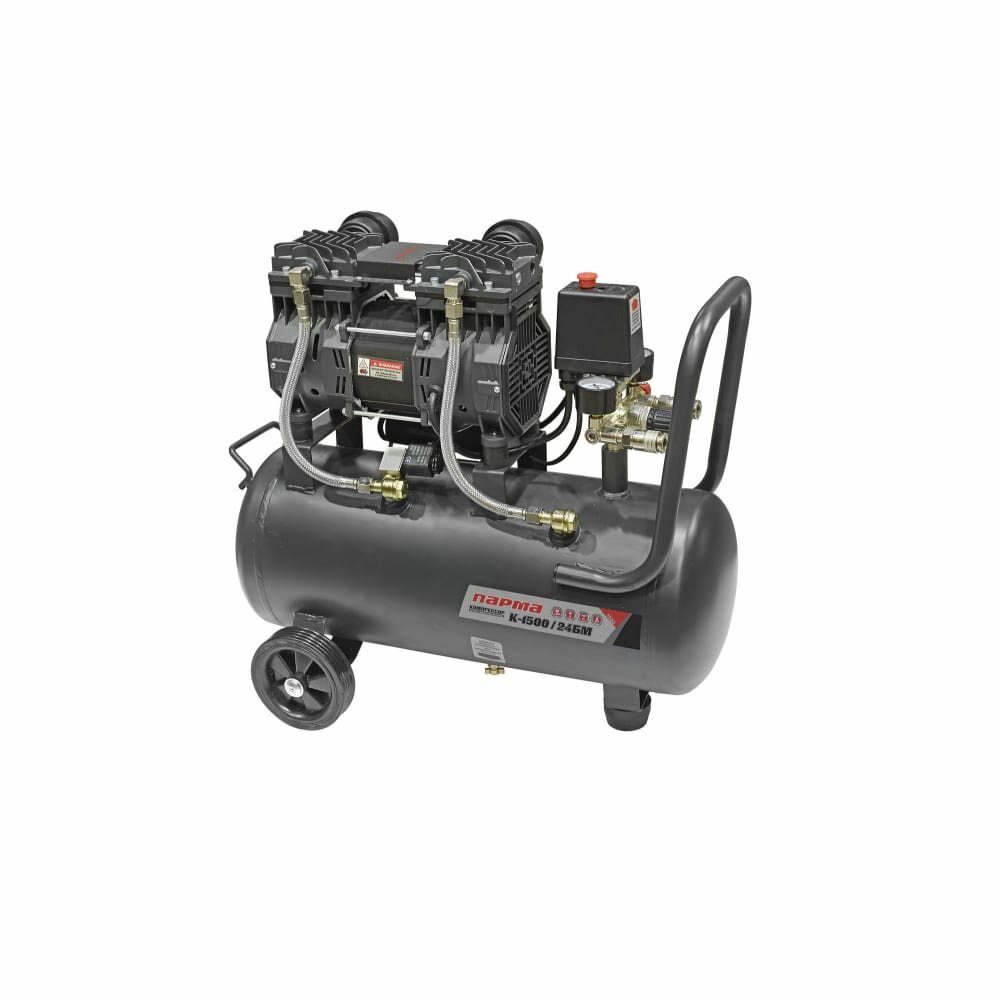 Компрессор Парма K-1500/24БМ безмасляный 1500 Вт, 24л, 237 л/м 02.014.00010, для транспортировки