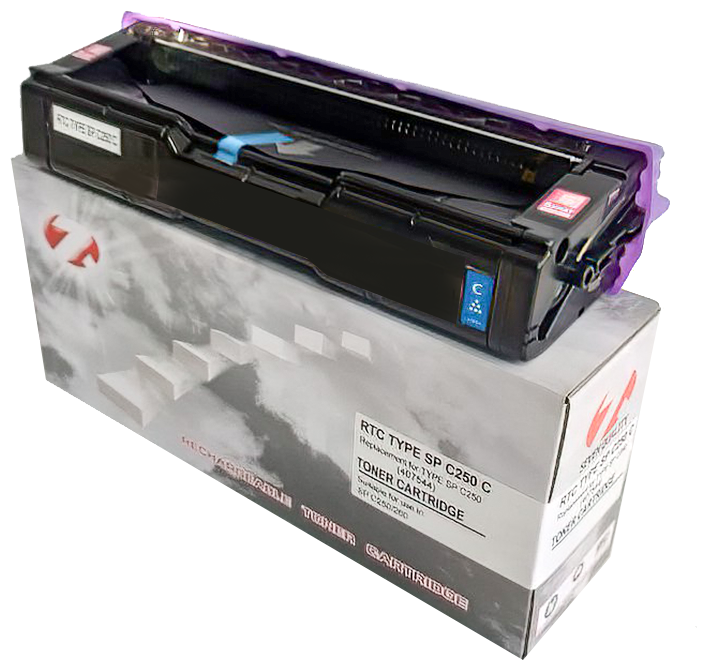 Тонер-картридж C250E 407544 для Ricoh SP C250, SP C260 (1600 стр, голубой)