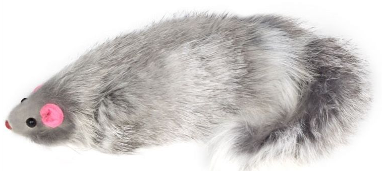 Triol Игрушка "Мышка серая", для кошек, натуральный мех, 14 см