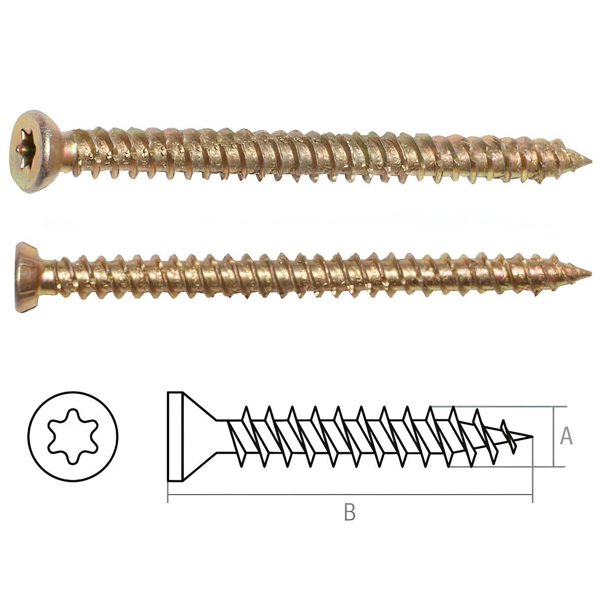 Шуруп по бетону STARFIX SMC3-99115-100 7,5х72 мм желтый цинк T30 100 штук
