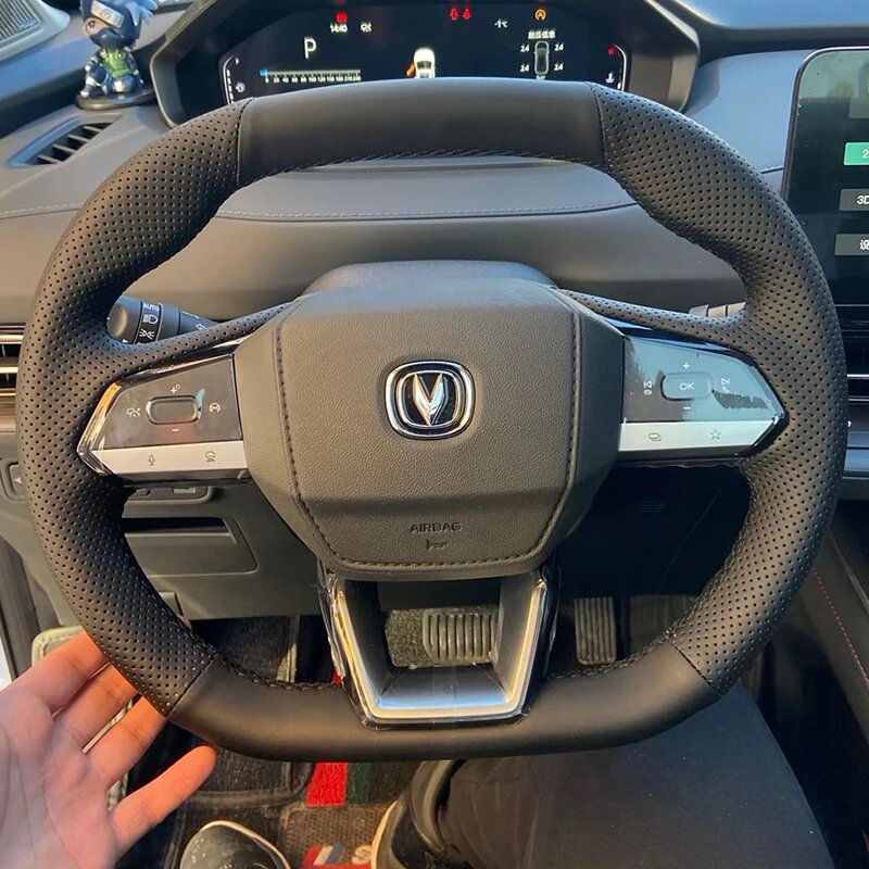 Нескользящая черная кожа наппа ручной стежки и углеродное волокно black leather