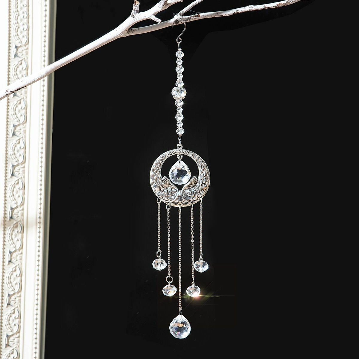 Хрустальная подвеска с крыльями ангела, ловец солнечного света, процесс нанесения гальванического покрытия, металлический материал, хрустальный шар K9