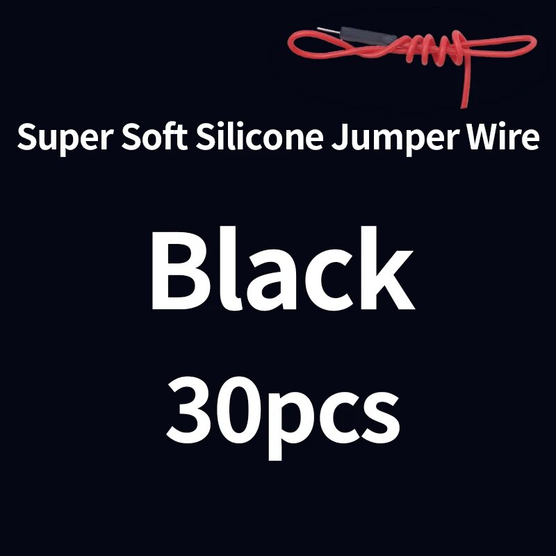10/50 шт, супермягкая силиконовая перемычка, 1-контактный кабель Dupont, 26AWG, гибкий линейный разъем без пайки для DIY Arduino