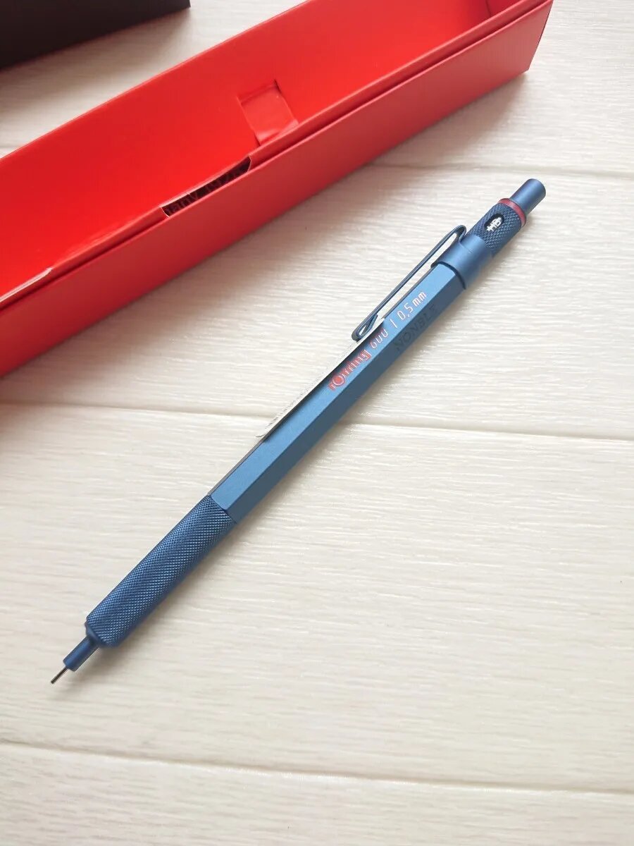 Механический карандаш и шариковая ручка Rotring 600 Розовое золото и белое Синий, Night blue 0.5
