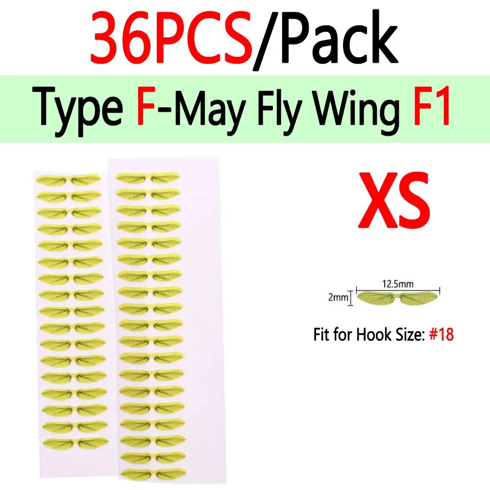 36шт. Крылья для мух Type F1 XS, цвет 3