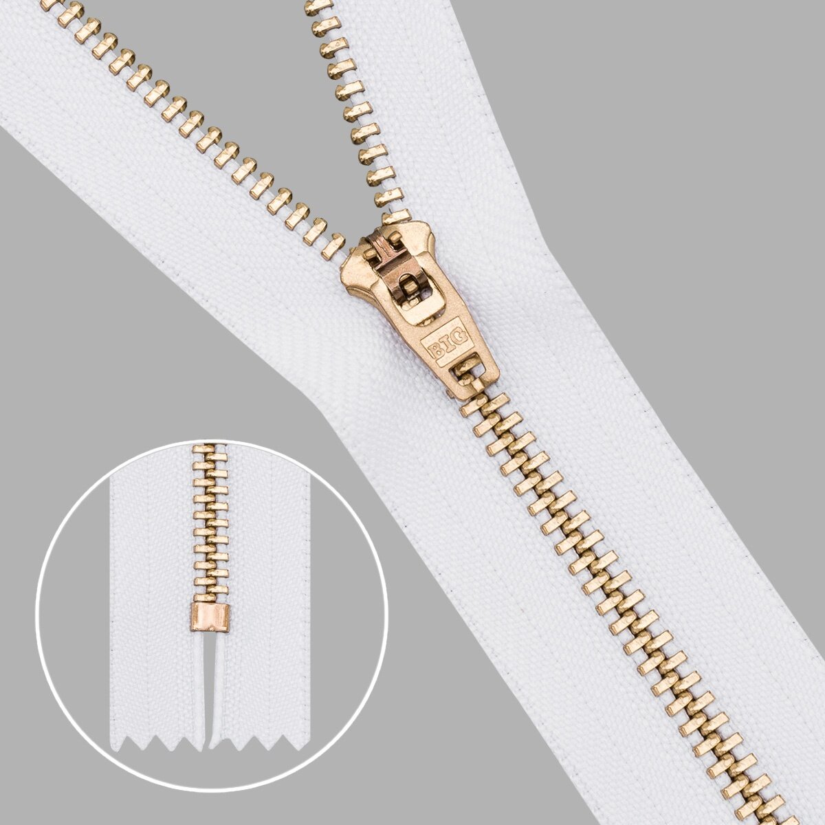 Молнии BIG джинсовые, 16 см, белые, 10 шт (39094/16-3)