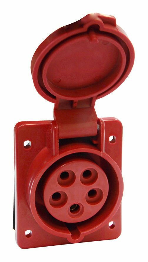 Розетка 415 стационарная СУ 3Р+PE+N 16А 380В IP44 встраиваемая SE415-016Q