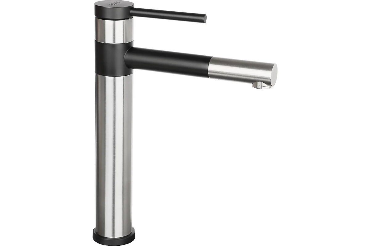 СоюзКран Смеситель для раковины высокий поворотный 35 мм картридж нерж. сталь черный