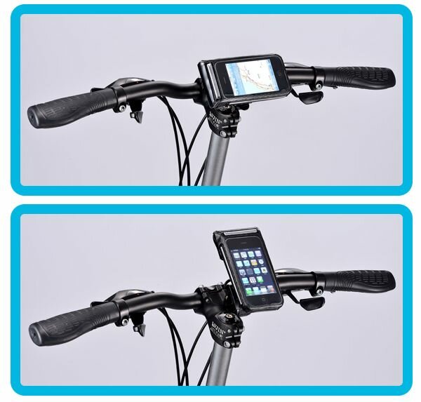 Держатель для телефона на руль велосипеда, мотоцикла, электросамоката, пластиковое, TWIST, 130х65мм, чехол.
