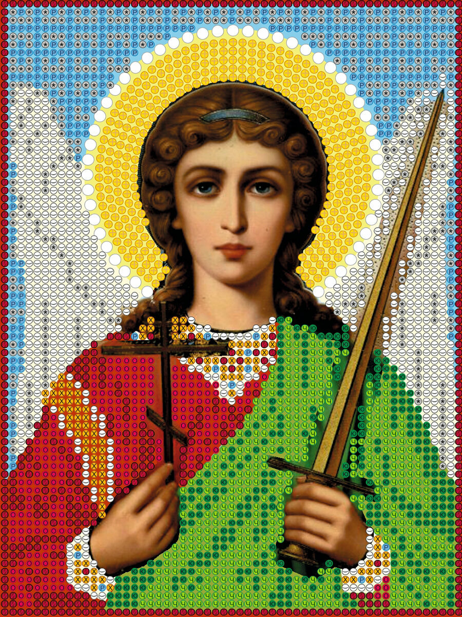 Алмазная мозаика Диамант икона Ангел Хранитель 17*23 см, без подрамника