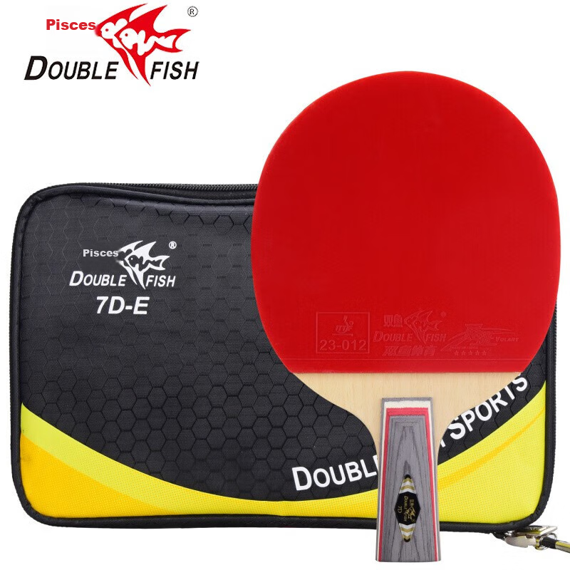 Ракетка Shuangyu Table Tennis Racket, Straight Handle, цвет красный, черный