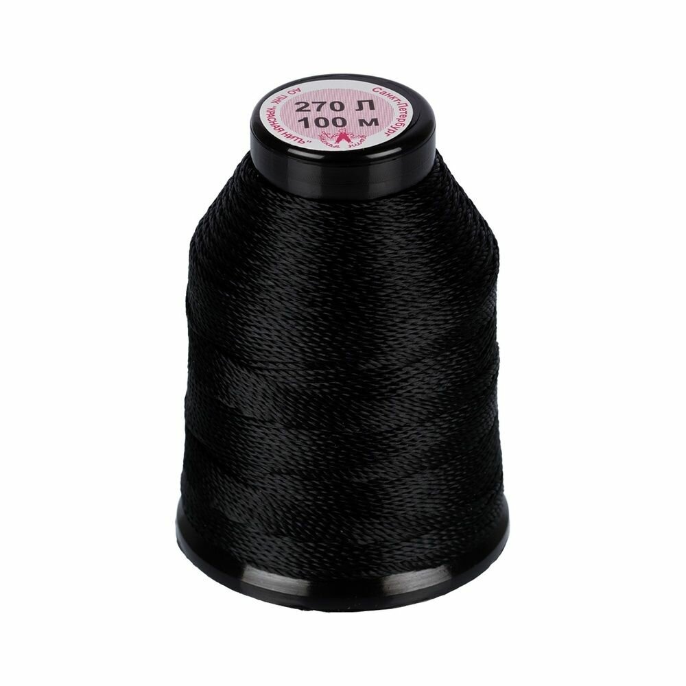Нитки лавсан КНР 100% полиэфир 100 м, 5 шт № 115 черный (270Л)