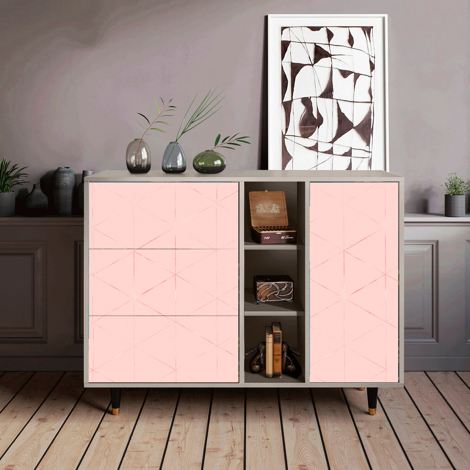Комод - STORYZ - BS2 Rose Quartz, Разер - 125 x 97 x 48 см , Цвет корпуса - Сатин
