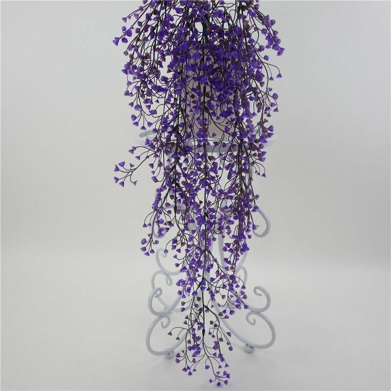 Реалистичное искусственное висячее цветочное вьющееся растение для украшения сада и вечеринок, фиолетовое