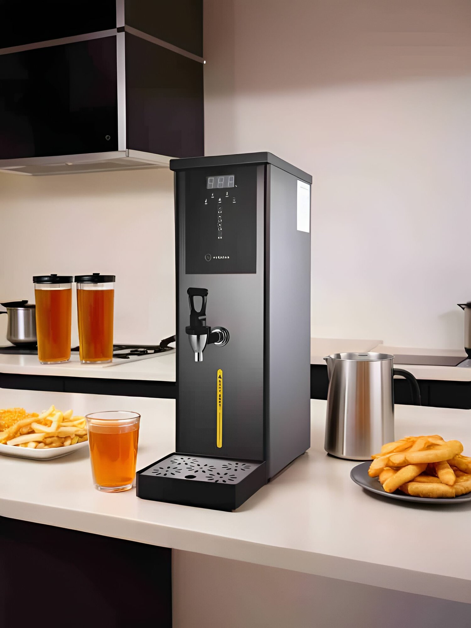 Электрокипятильник "Hurakan" HKN-HVZ35M, 12л, электронный, настольный, черная нержавеющая сталь, 35 л/час