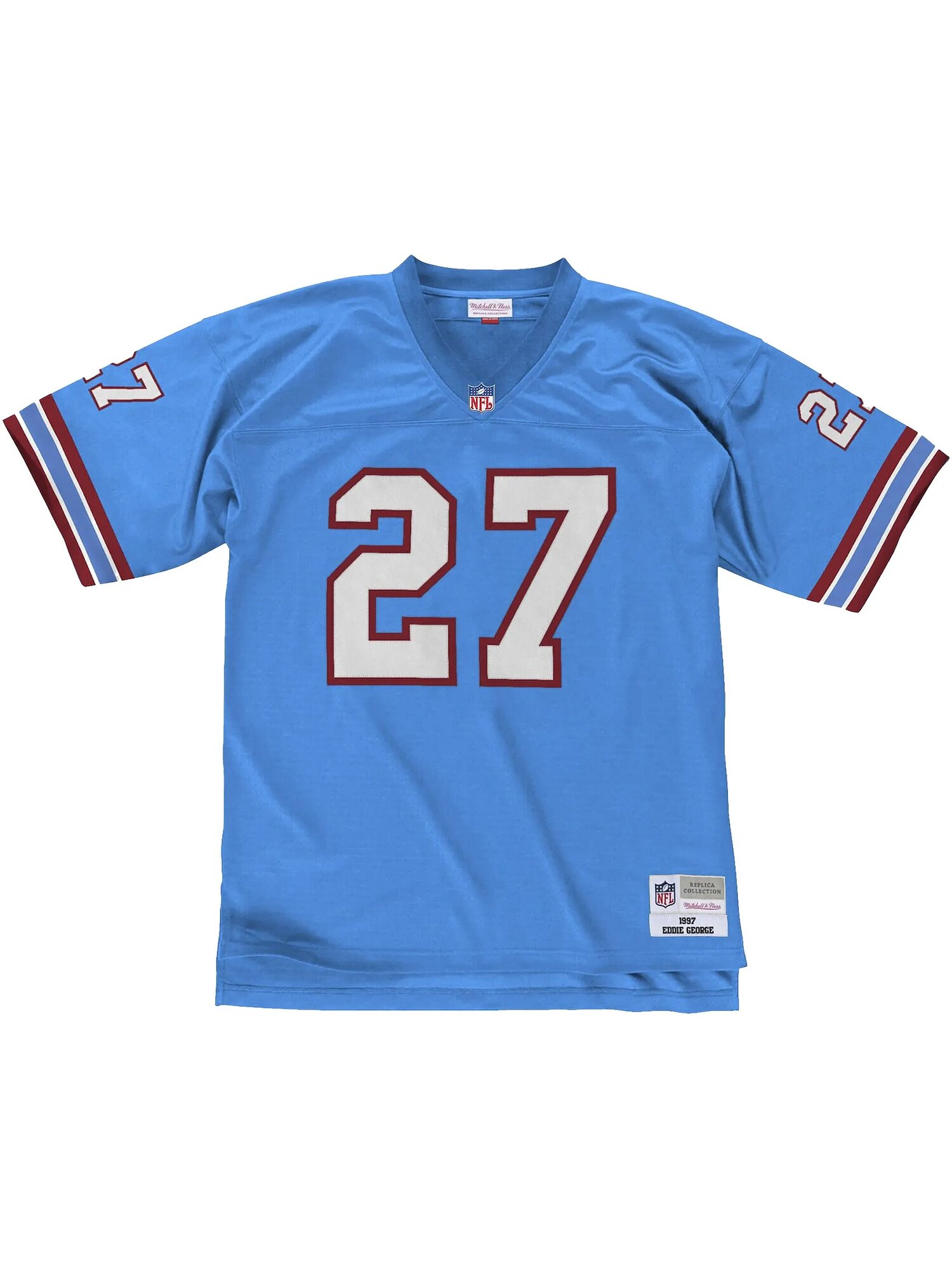 Футболка 2000 Eddie George Tennessee Oilers Light Blue Legacy Player