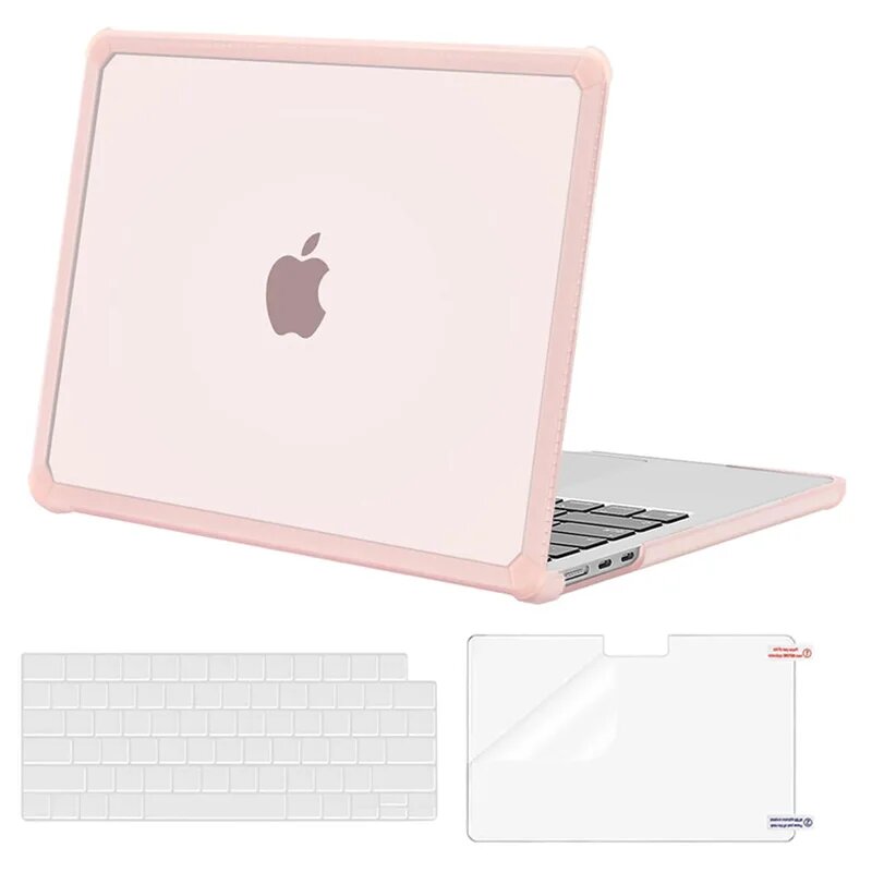 Силиконовый чехол для MacBook Air 13-16 дюймов Pro 14 M4 M3 M2 M1, Pink