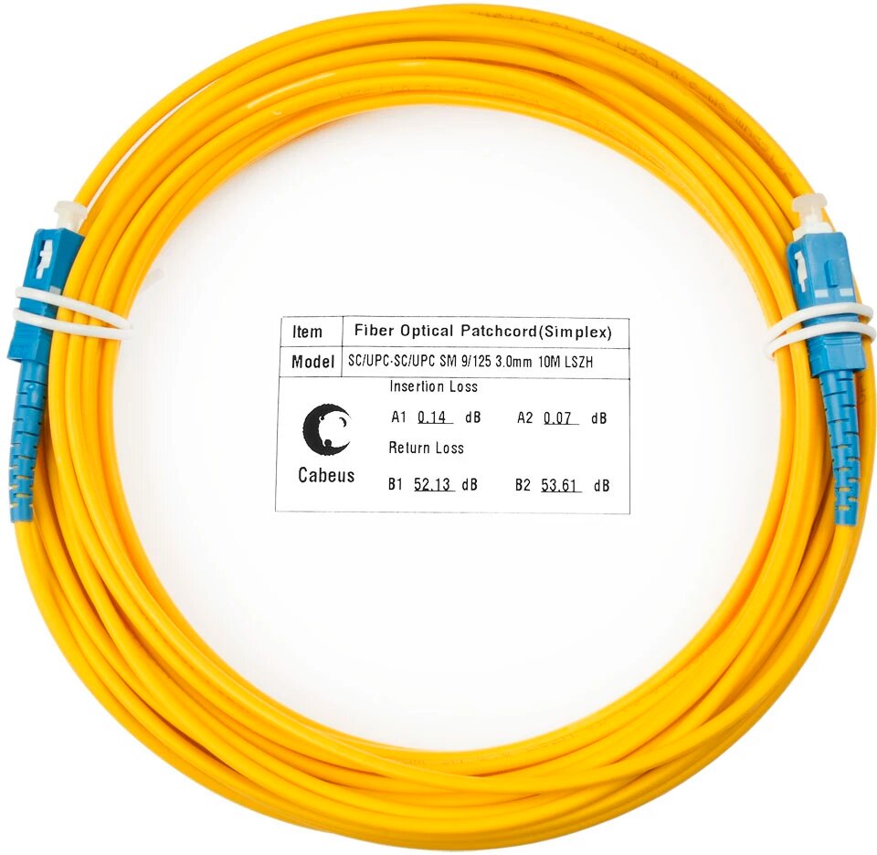 Патч-корд Cabeus 10м (FOP(s)-9-SC-SC-10m)