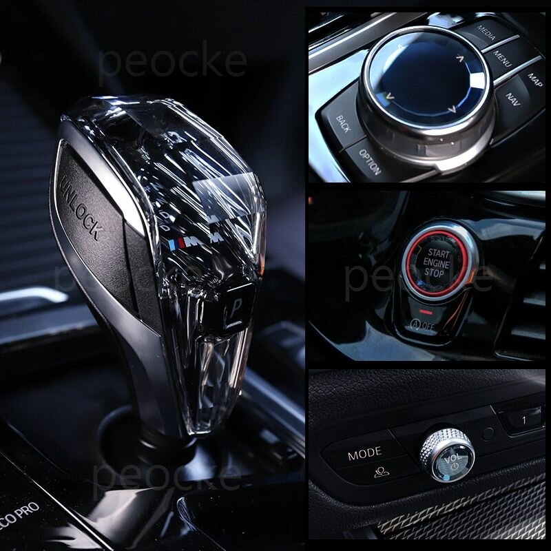 Автомобильный хрустальный пульт управления, комплект из 3 предметов, Ручка переключения передач, для BMW 5 серий G30 6 серий GT G32 7 серий G12 X4 G02 X3 G01