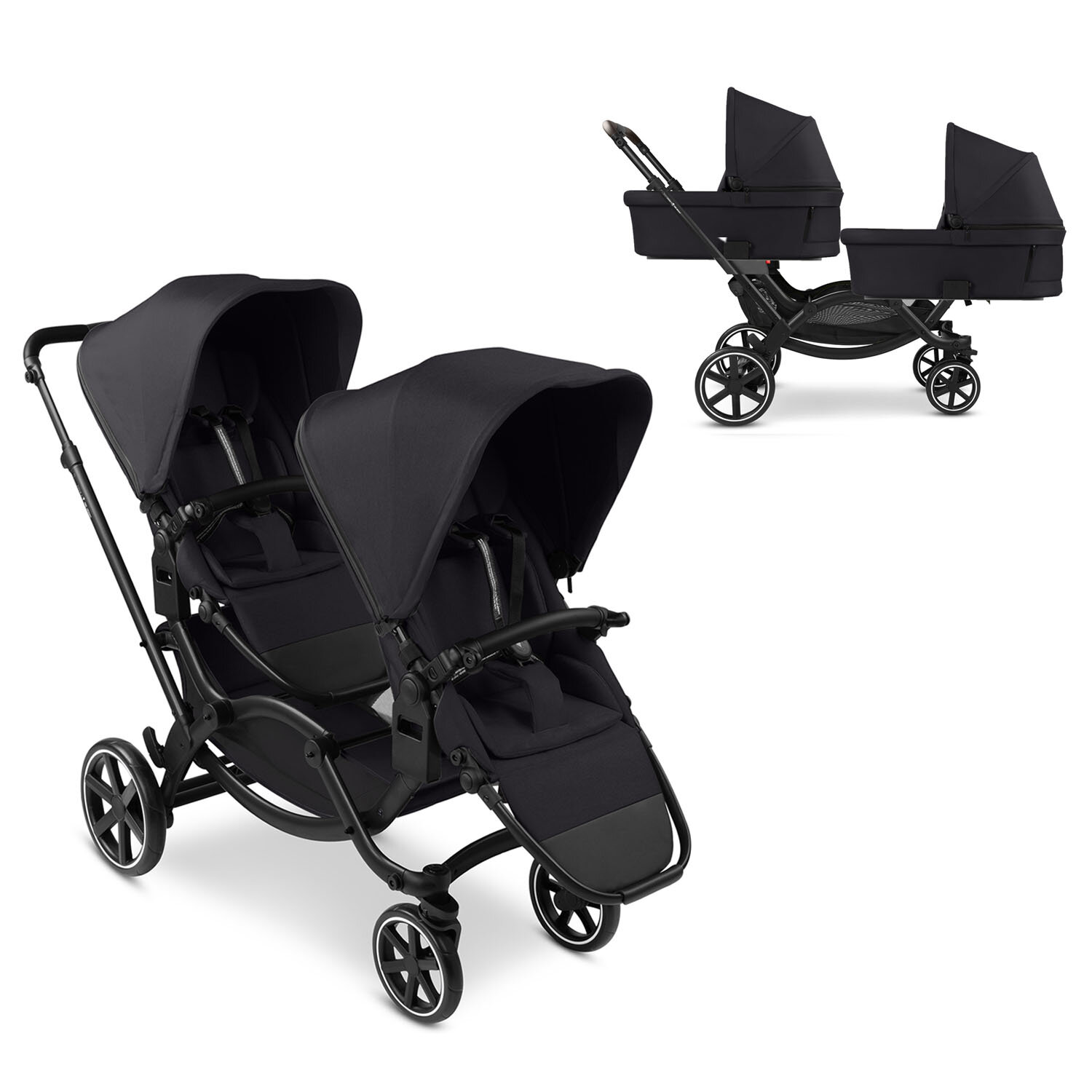 Коляска 2в1 для двойни ABC-Design Zoom 2 Coal