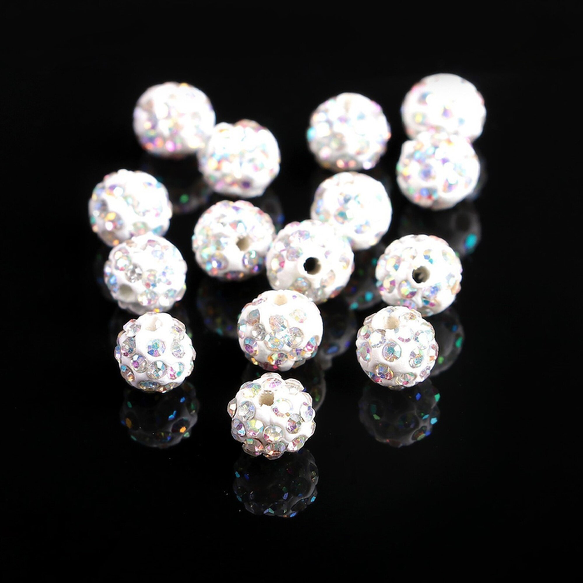 Бусины для творчества «Шамбала», 8 мм, набор 15 шт, цвет радужный