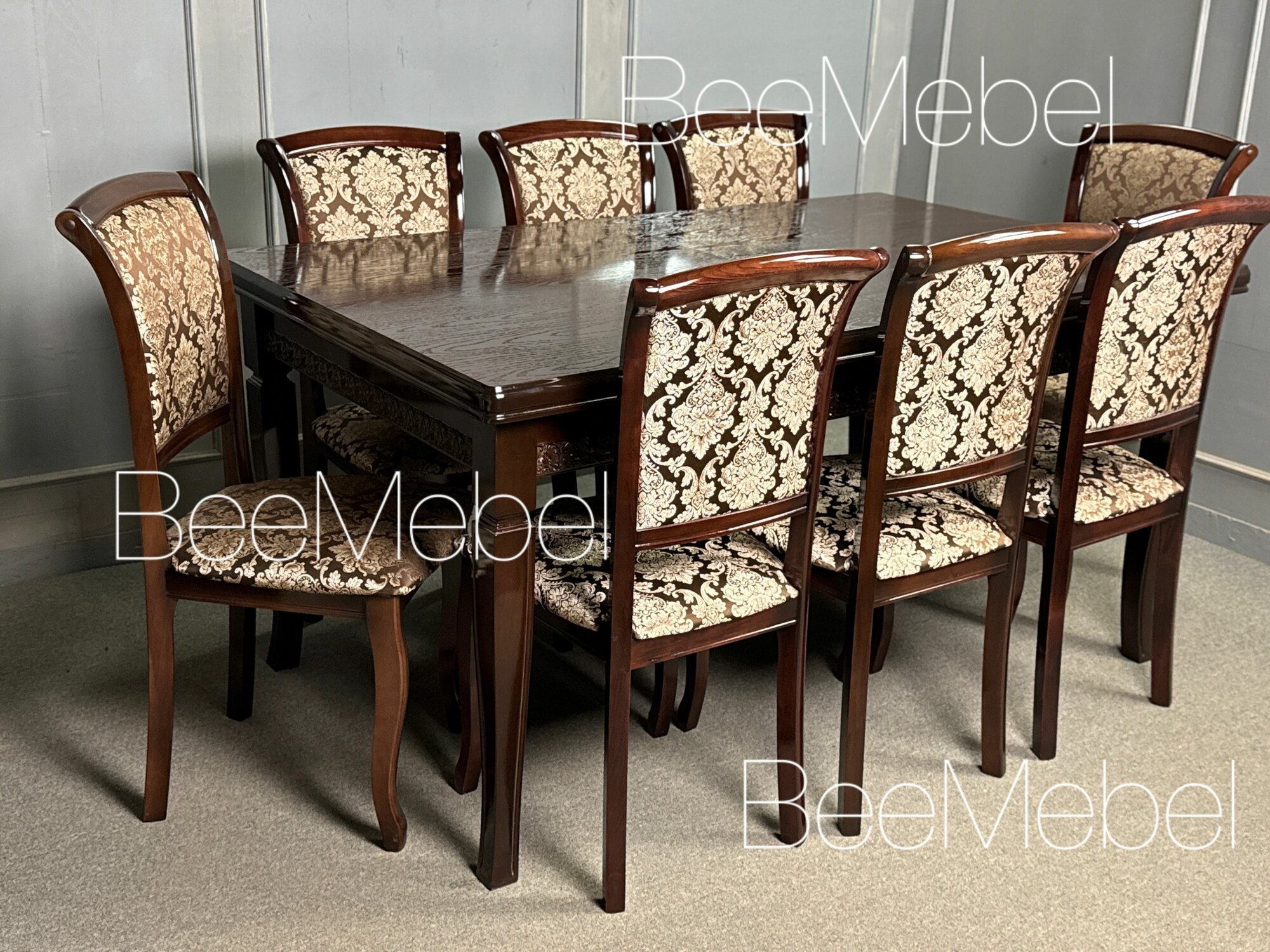 Обеденная группа стол 160+8 стульев