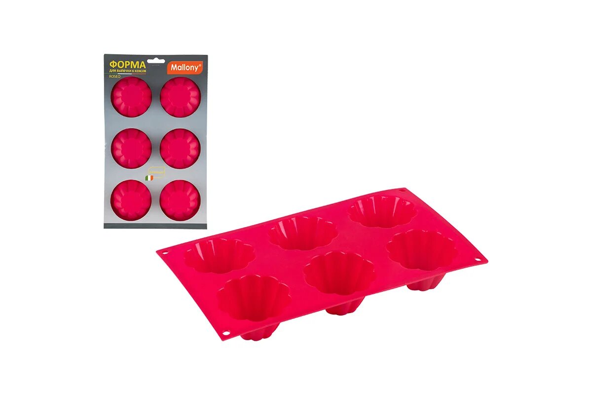 Силиконовая форма для выпечки ROSEO, Mallony, 6 ячеек (d 6,5 см), 985806