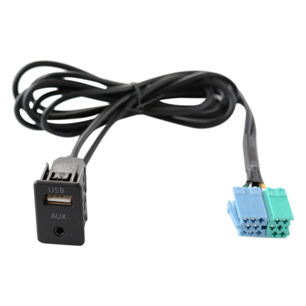USB AUX-адаптер 3,5 мм + USB для Hyundai Elantra 2011-2013 и Hyundai/Kia Sportage, кабель 1,5 м, черный, без резки