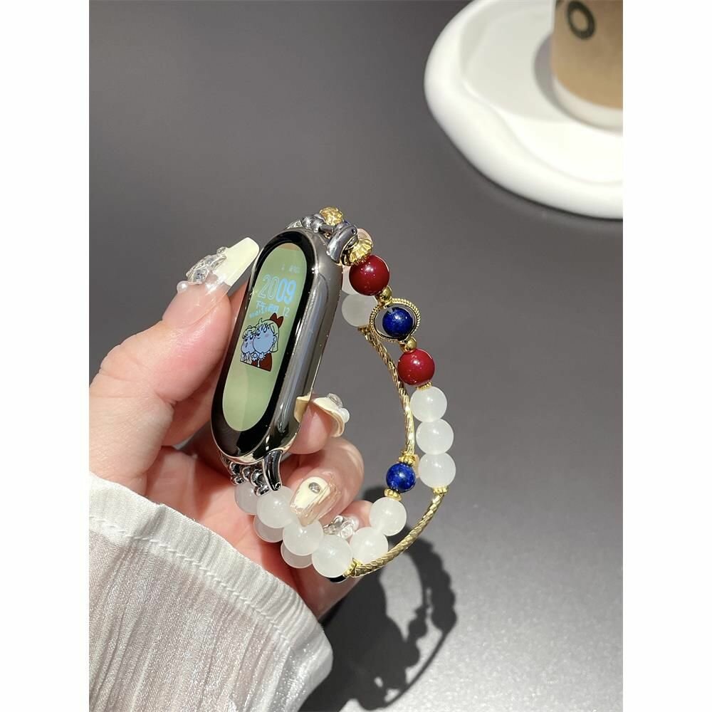 Жемчужный браслет ремешок для часов из нержавеющей стали, Подходит Для Xiaomi Mi Band 8 PRO