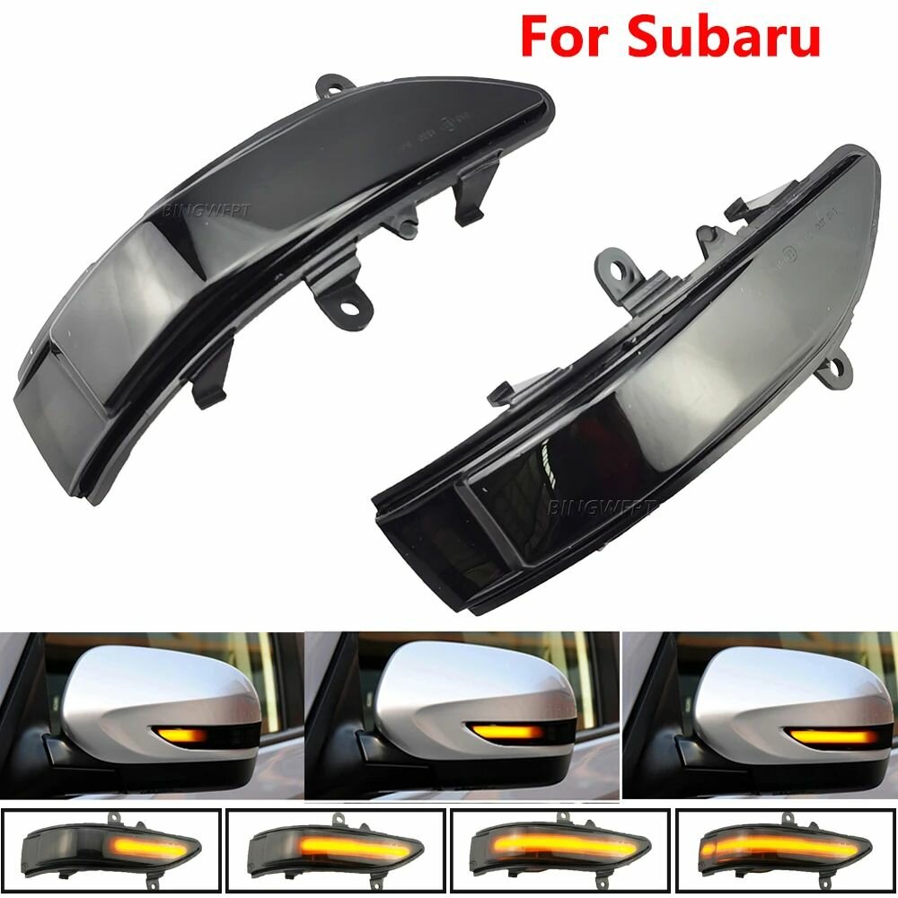 Светодиодные повторители поворотников для Subaru Forester Outback Legacy 2008-2011, динамические тонированные, комплект 2 шт, простая установка, прямая замена