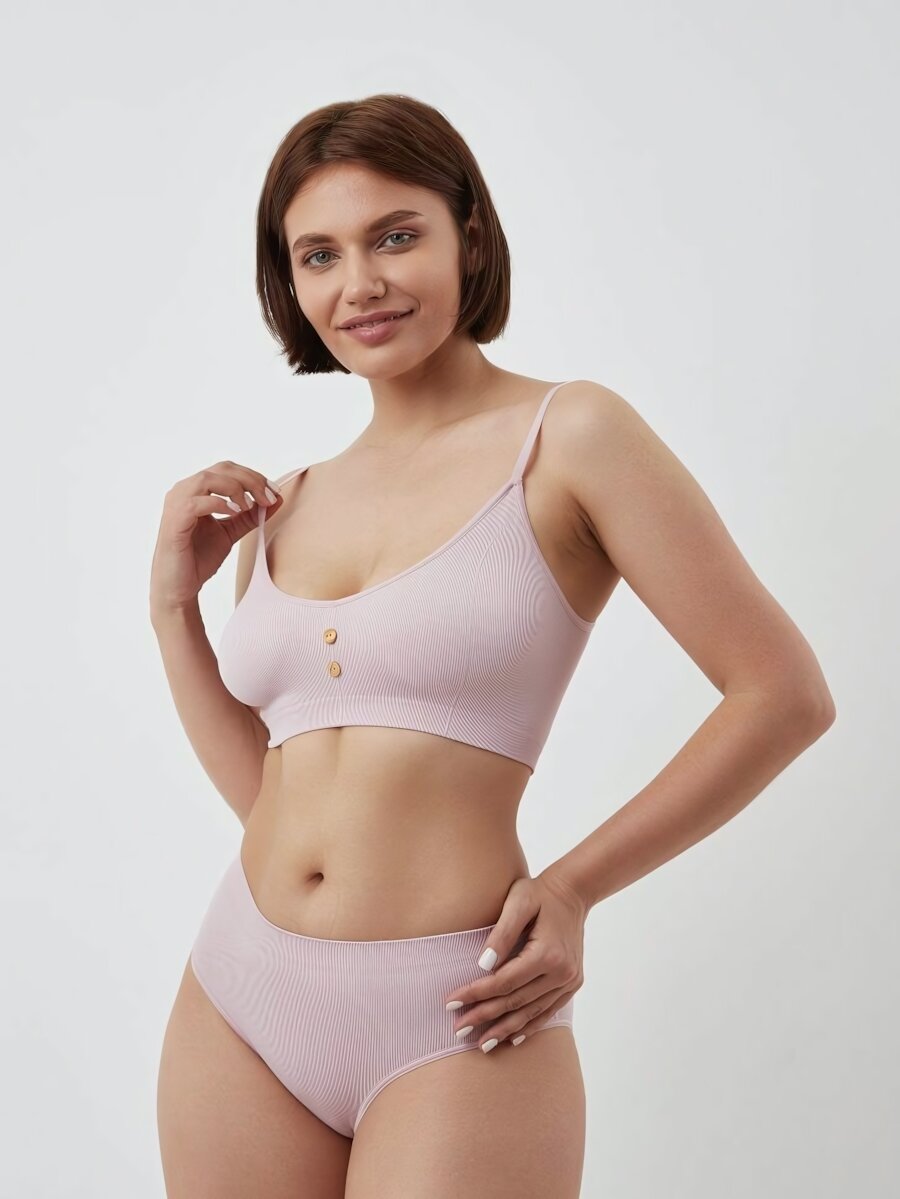 Бюстгальтер-невидимка Эко-бюстгальтер в мелкий рубчик Eco-wear, 2 шт.