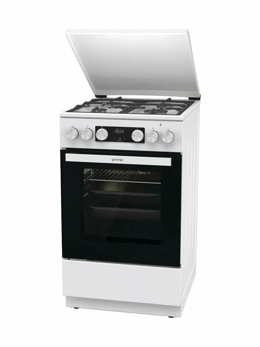 Плита Комбинированная Gorenje GK5C42WF-B белый (металлическая крышка) реш. чугун
