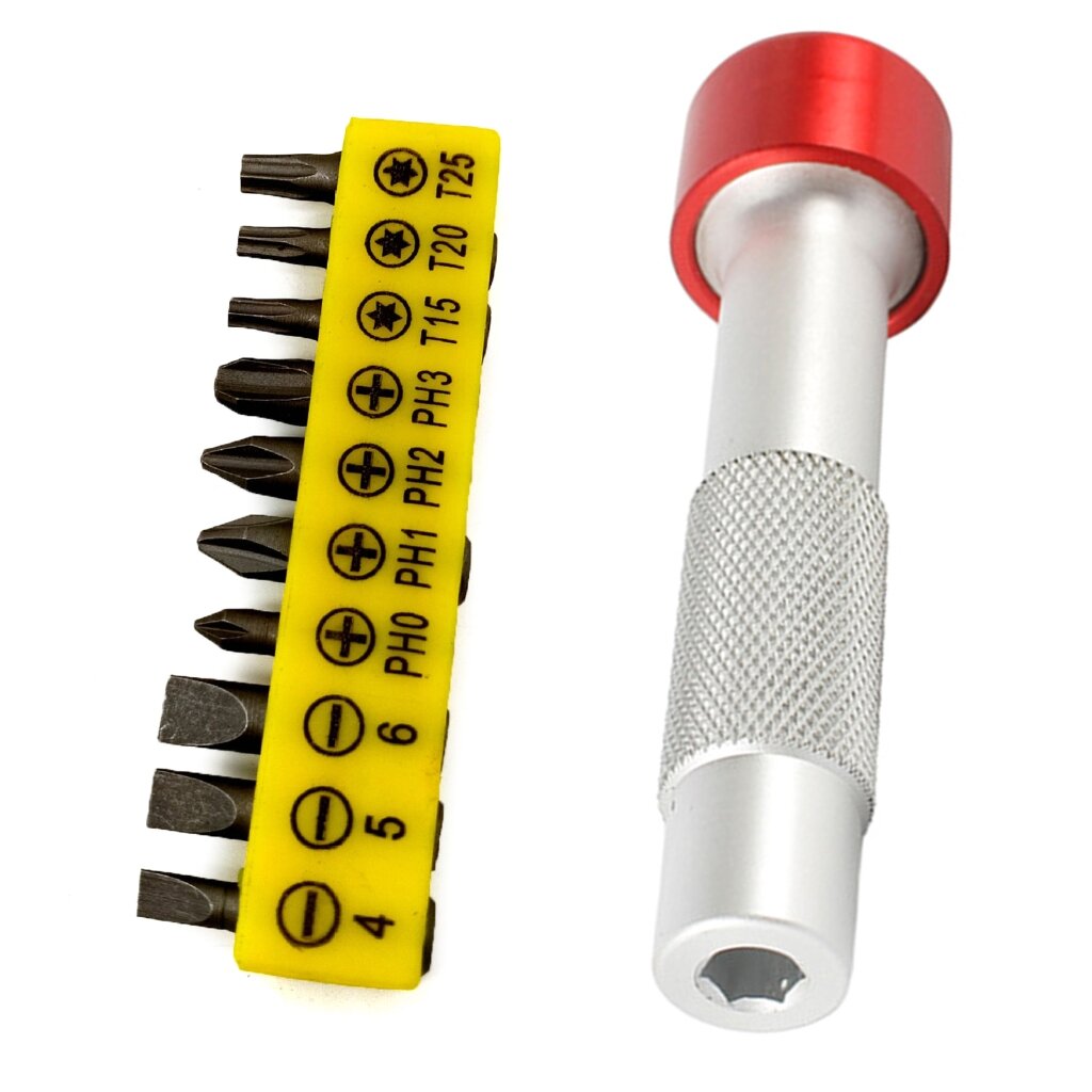 Ручка для бит-отвертки, многофункциональная, алюминиевая ручка, 4/5/6/PH0/PH1/PH2/3/T15/20/25, головка с поворотом на 180 градусов