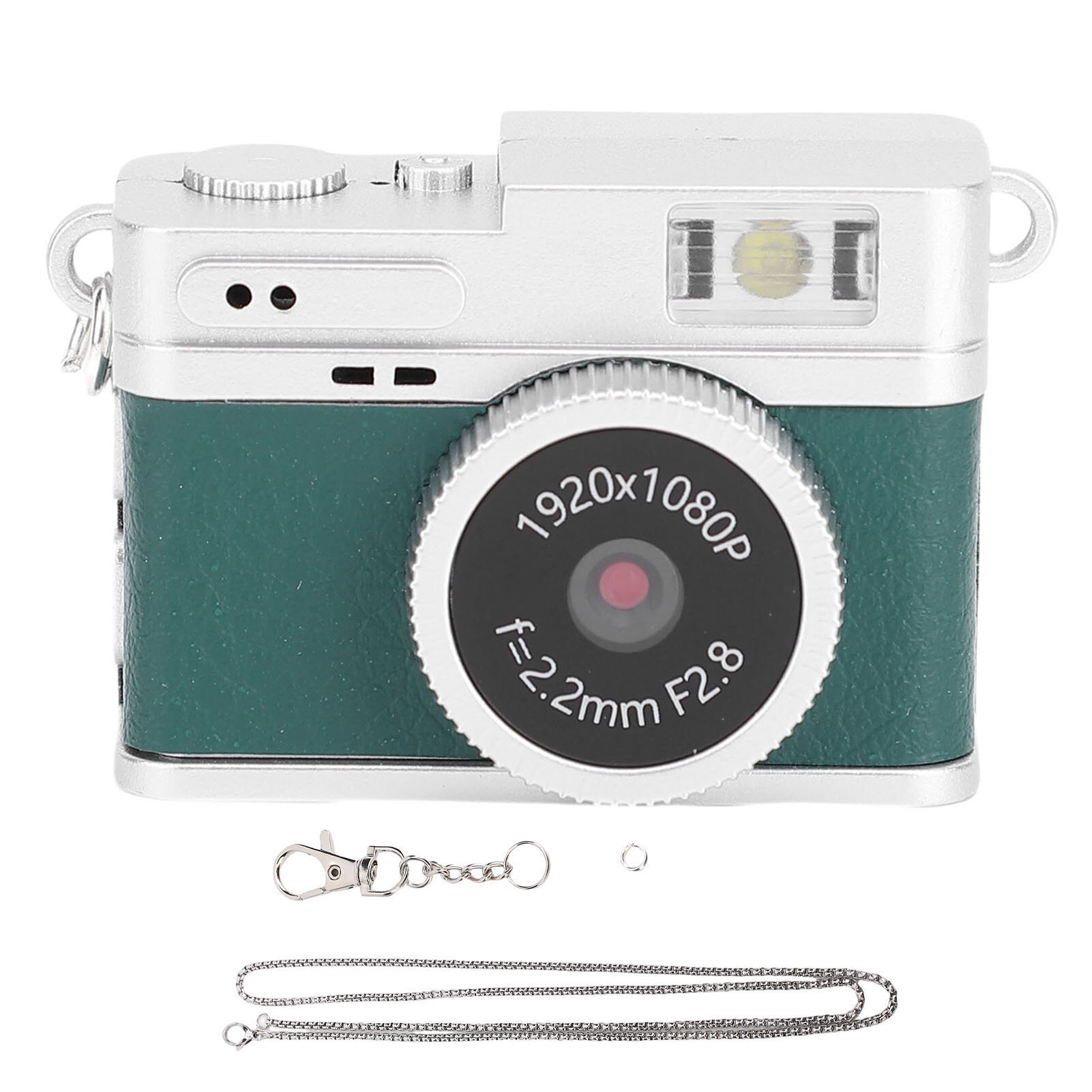 Цифровая камера для ключей с цепным ожерельем Flash Light 1080p HD Небольшой компактный портативный видео Recorder для записи путешествий зеленый
