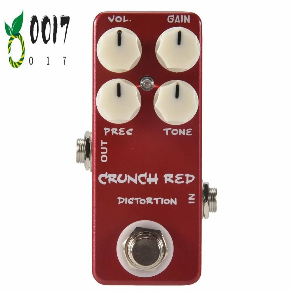 (E R O X) Mini Guitar Effect Pedal Crunch красный Distortion Peal True Bypass Цельнометаллический корпус