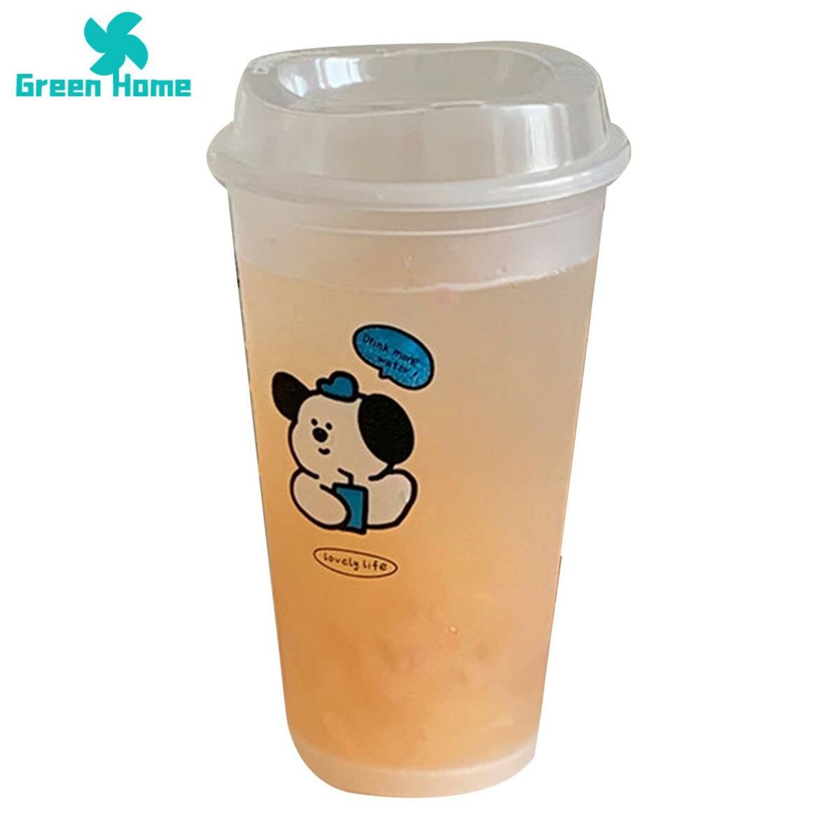 Пластиковый стаканчик Green Home, термостойкий, симпатичный, для чая с молоком, пластиковая бутылка для воды