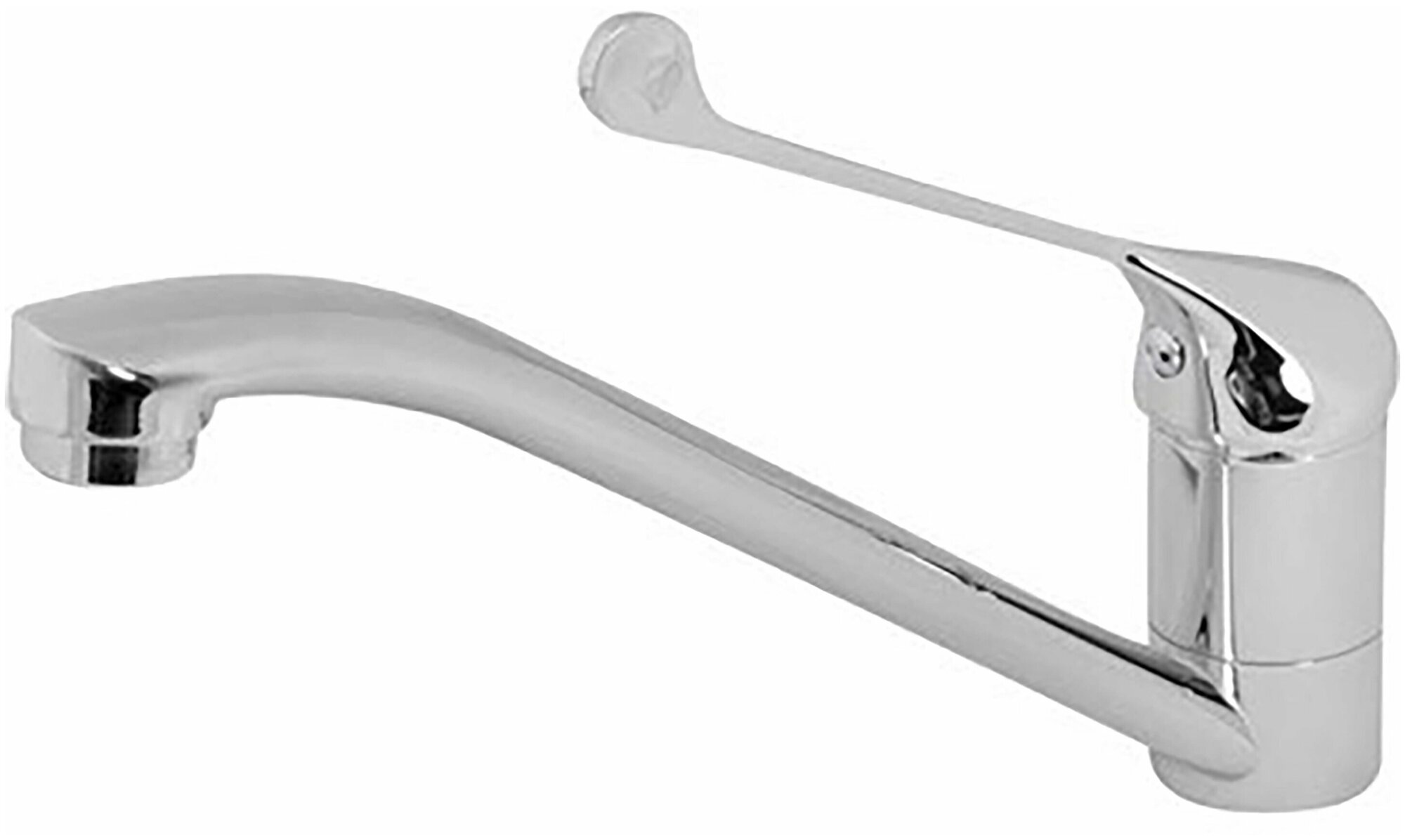 Смеситель для кухни локтевой, цвет хром. Классический дизайн идеально впишется в любой интерьер кухни.